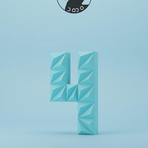 Low Poly Number, Digits Papercraft, Numbers Papercraft PDF Template 3d ...