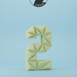 Low Poly Number, Digits Papercraft, Numbers Papercraft PDF Template 3d ...