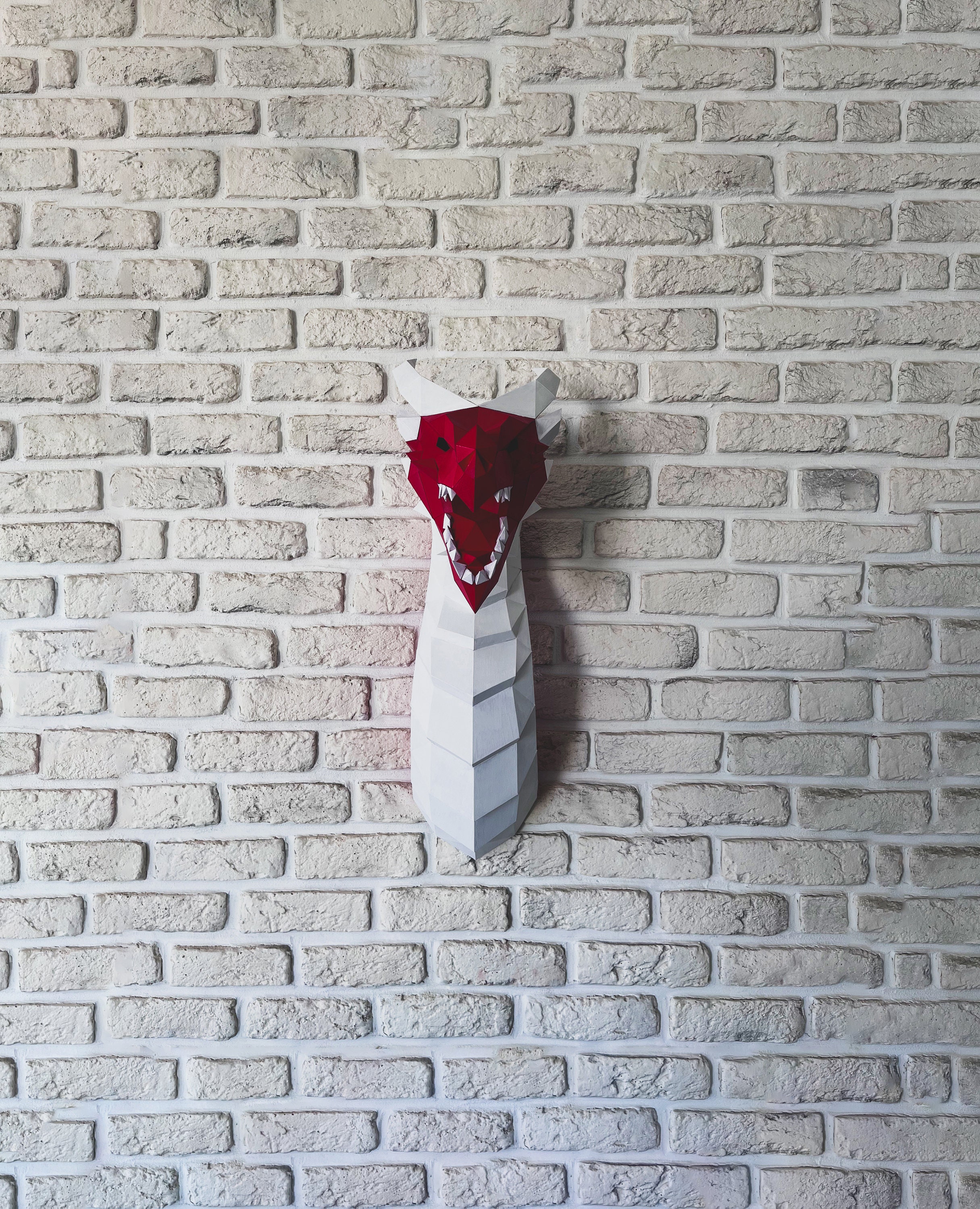 Papercraft 3D DRAGON HEAD Low Poly Dragon Wall Decor for - Etsy