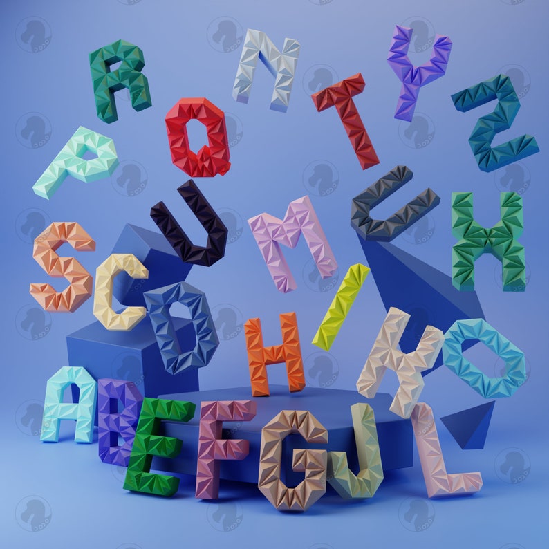 Papercraft 3D M LETTER Low Poly ALPHABET Decor for Home - Etsy