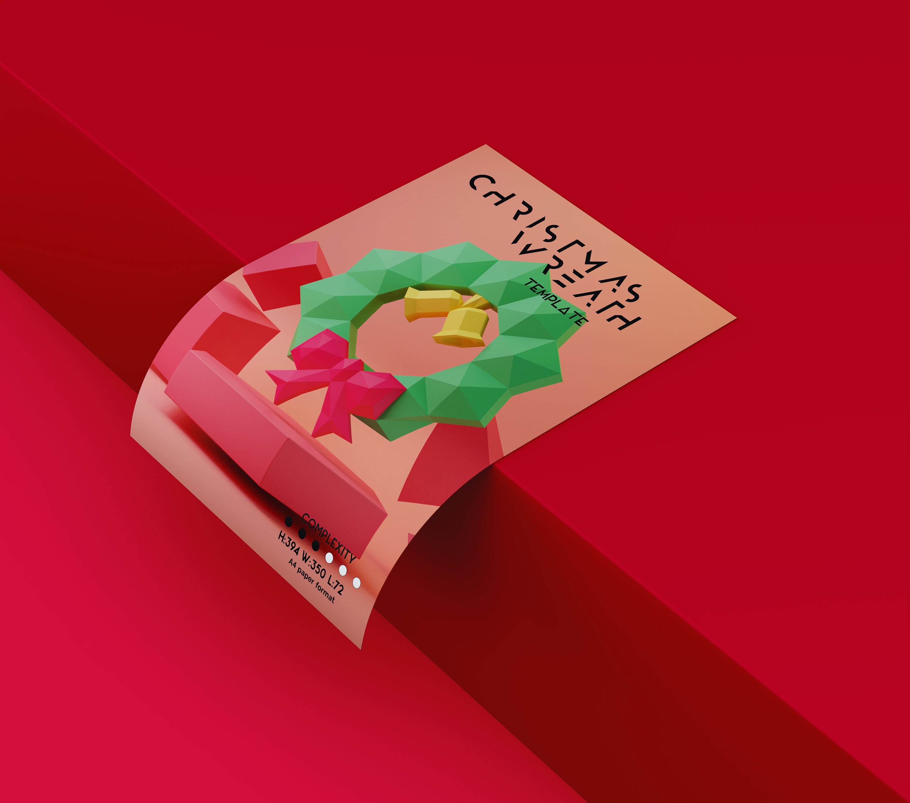 Papercraft Wreath 3D Wreath Christmas Wreath Papercraft - Etsy