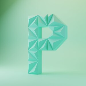 Papercraft 3D P LETTER, Low Poly ALPHABET, Decor for Home, Letter ...