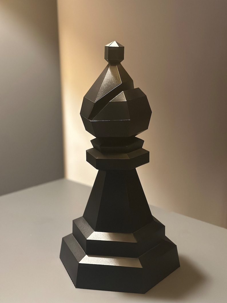 3D Bishop Chess Papercraft Template,papercraft Chess Pieces,3d Chess ...