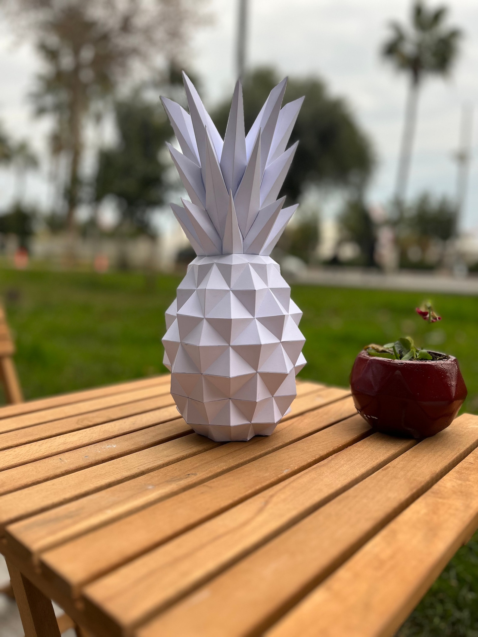 Pineapple Low Poly Papercraft PDF Template Food Papercraft - Etsy