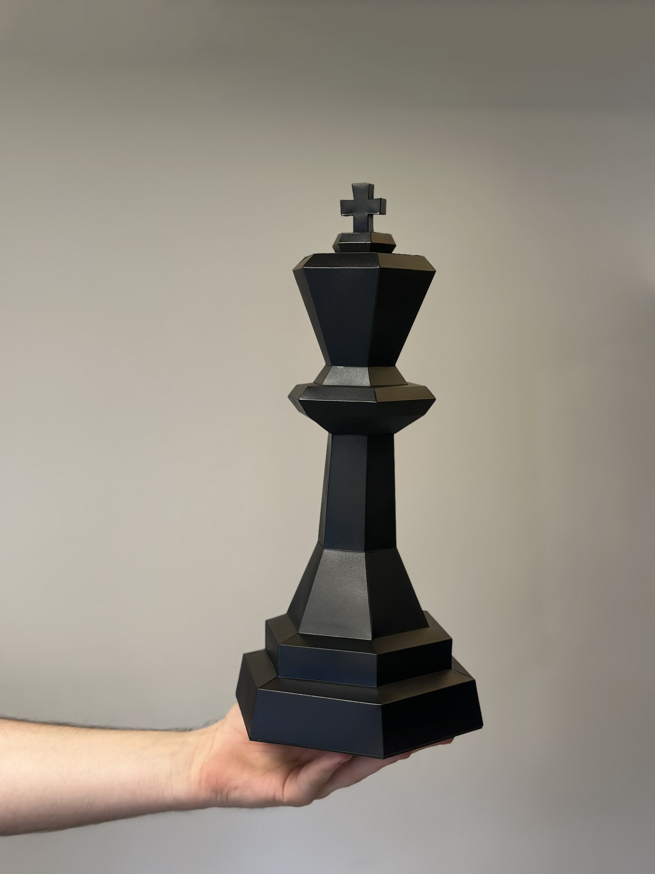 3D King Chess Papercraft Template,papercraft Chess Pieces,3d Chess, Low ...