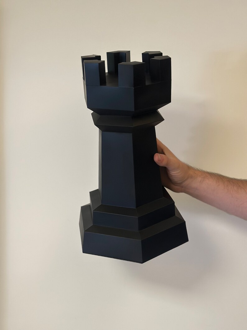 3D Rook Chess Papercraft Template,papercraft Chess Pieces,3d Chess, Low ...