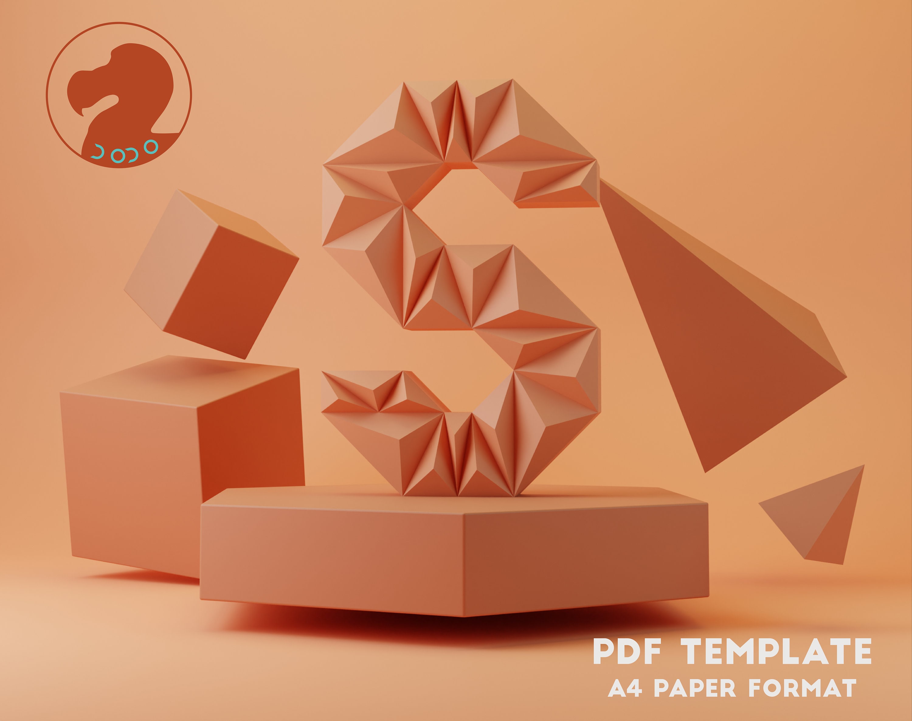 Papercraft 3D S LETTER, Low Poly ALPHABET, Decor for Home, Letter ...