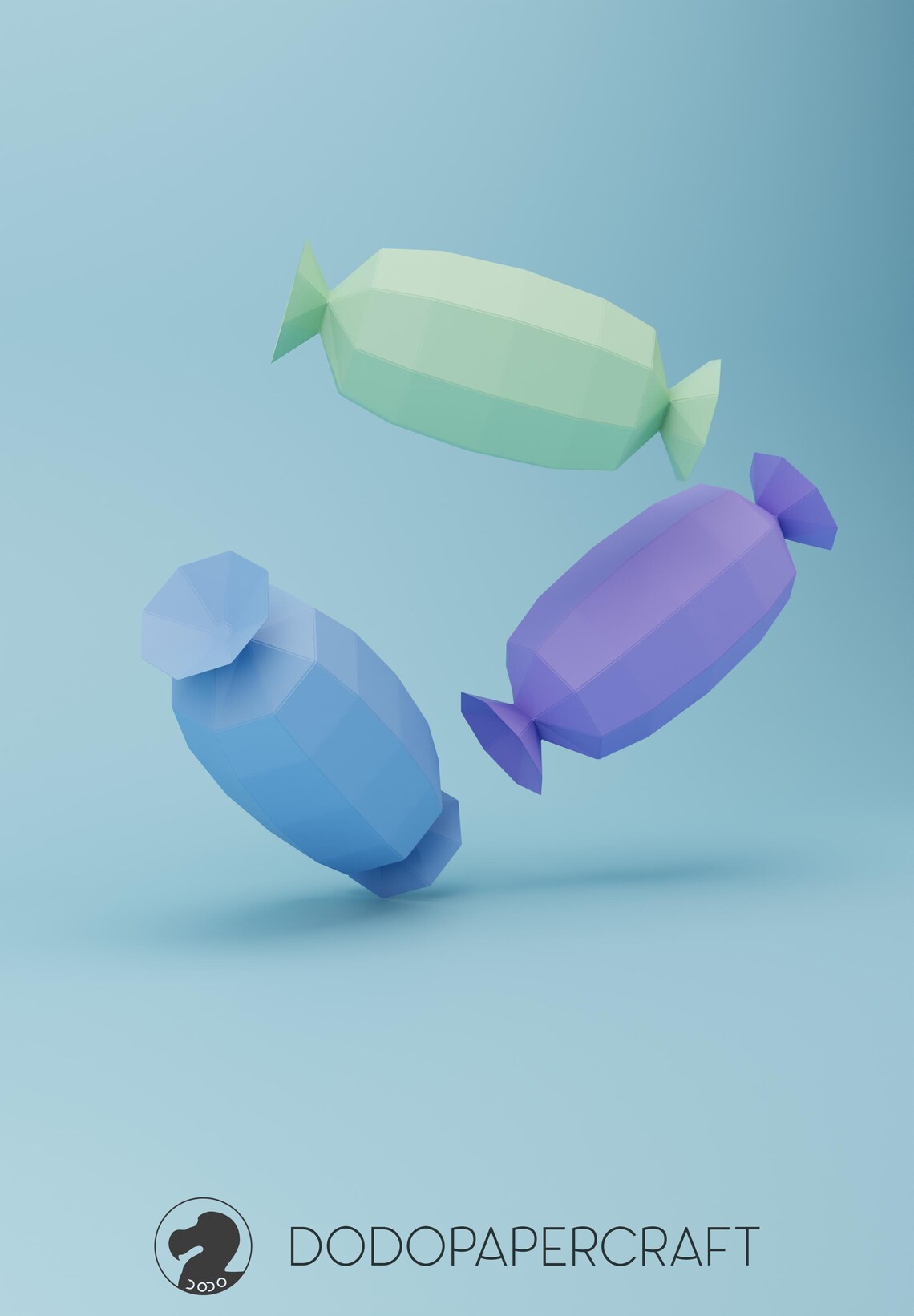 XL Christmas Candy Papercraft Template: 3D Low Poly Model (PDF) - Etsy