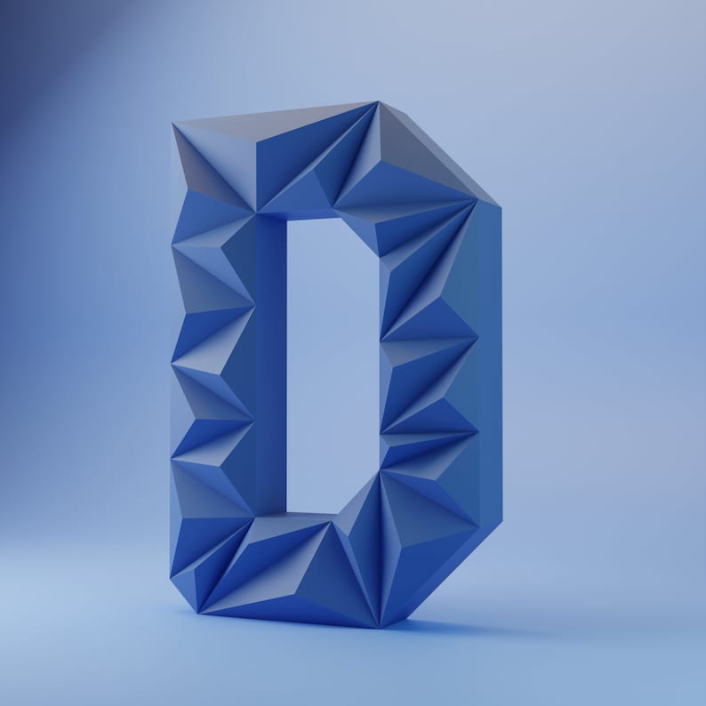 Papercraft 3D Letter D: Low Poly Alphabet Sculpture (PDF Template) - Etsy