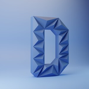 Papercraft 3D Letter D: Low Poly Alphabet Sculpture (PDF Template) - Etsy