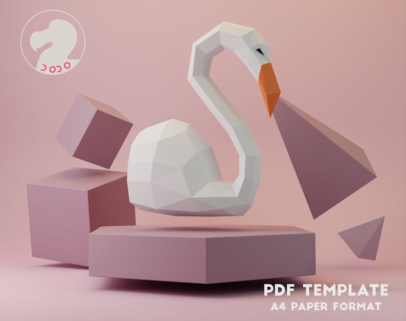 FLAMINGO Paper Craft Digital Template Origami PDF Template - Etsy