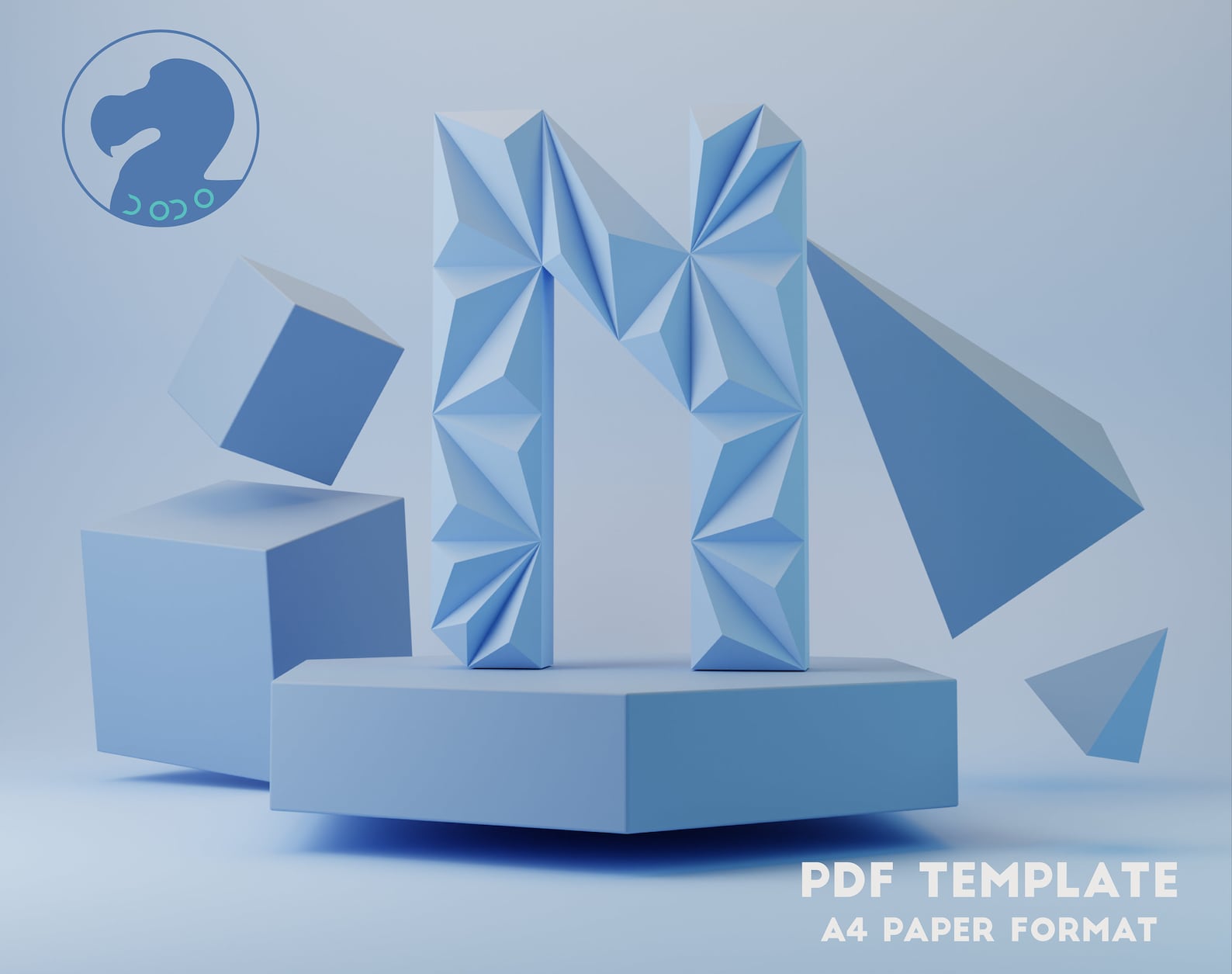 3D Papercraft N Letter Sculpture: Low Poly Alphabet (PDF Template) - Etsy