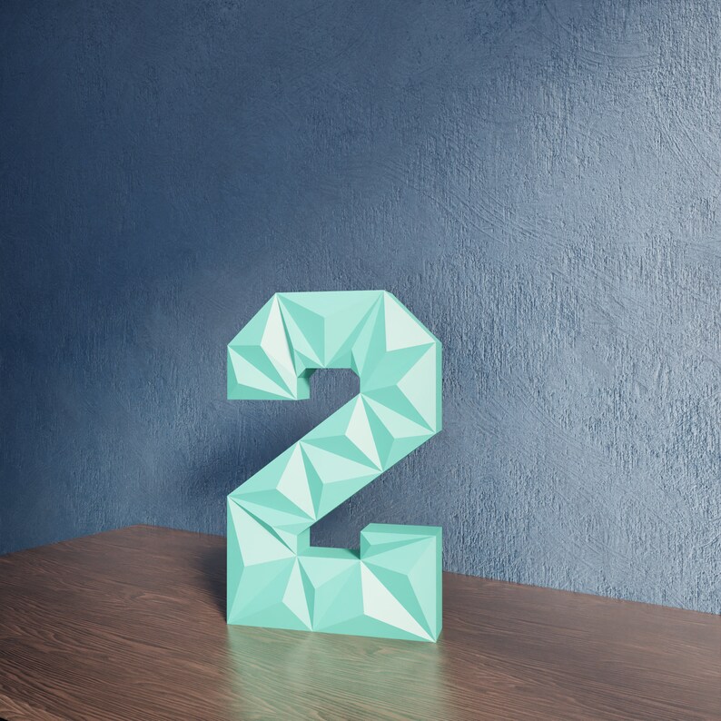 Low Poly Number Digits Papercraft Numbers Papercraft PDF - Etsy