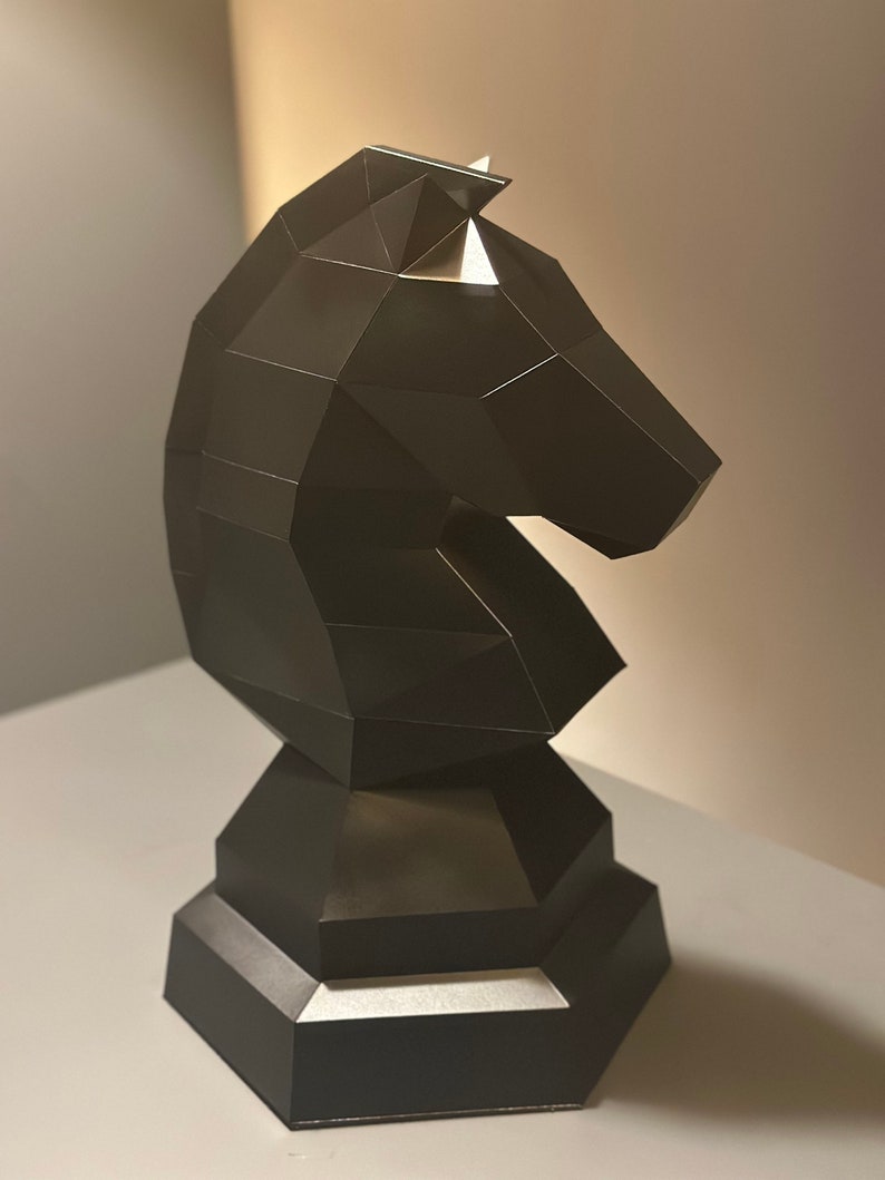 3D Knight Chess Papercraft: Low Poly Sculpture Template (PDF) - Etsy