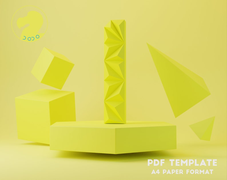 Papercraft 3D I LETTER, Low Poly ALPHABET, Decor for Home, Letter ...