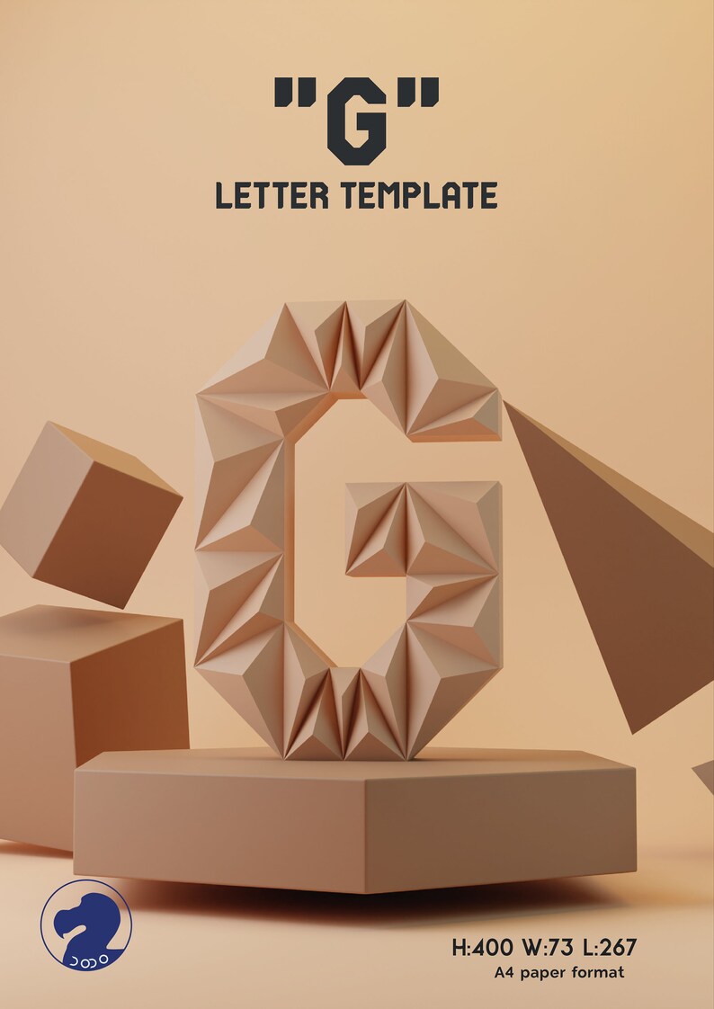 Papercraft 3D G LETTER Low Poly ALPHABET Decor for Home - Etsy