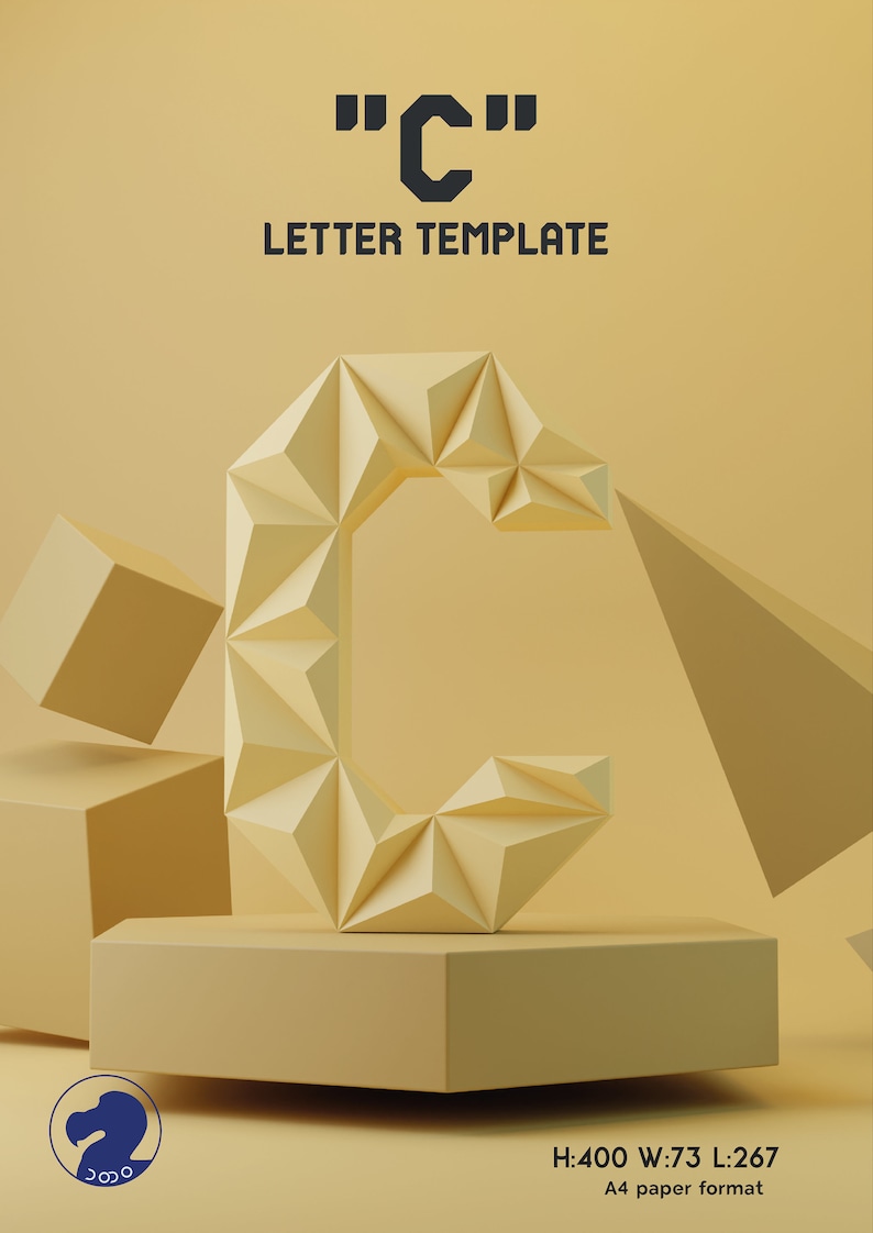 Papercraft 3D A Z LETTERS Low Poly ALPHABET Decor for - Etsy