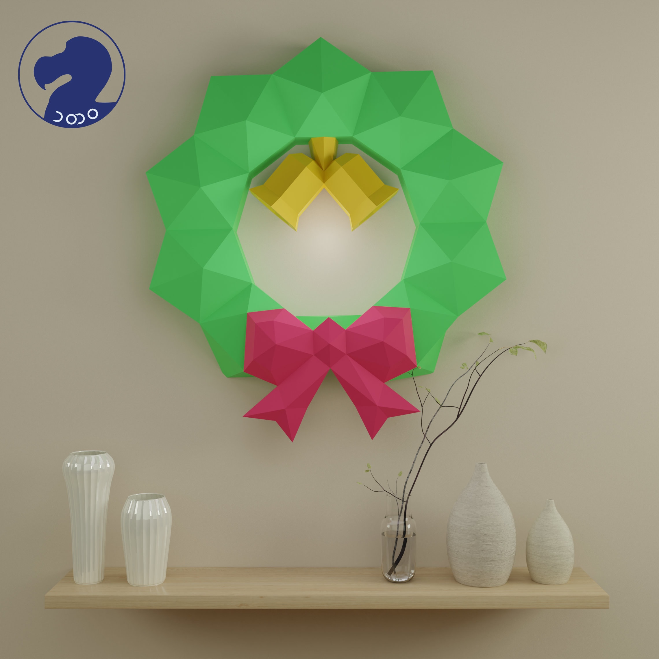Papercraft Wreath 3D Wreath Christmas Wreath Papercraft - Etsy