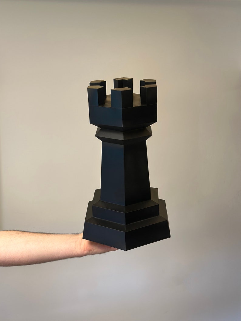3D Rook Chess Papercraft Template: Low Poly Sculpture (PDF) - Etsy
