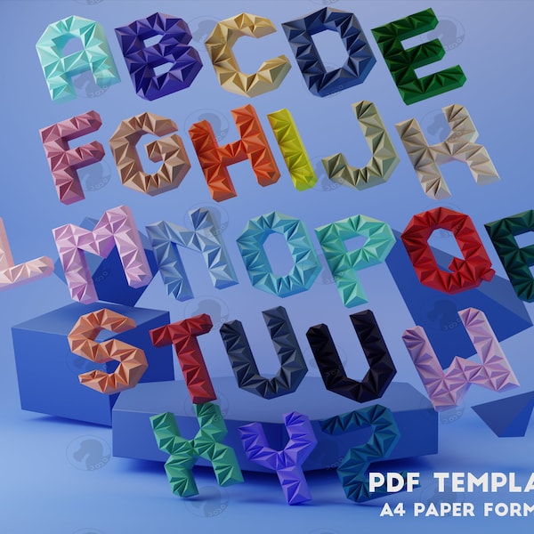 Poly Papercraft Letters - Etsy