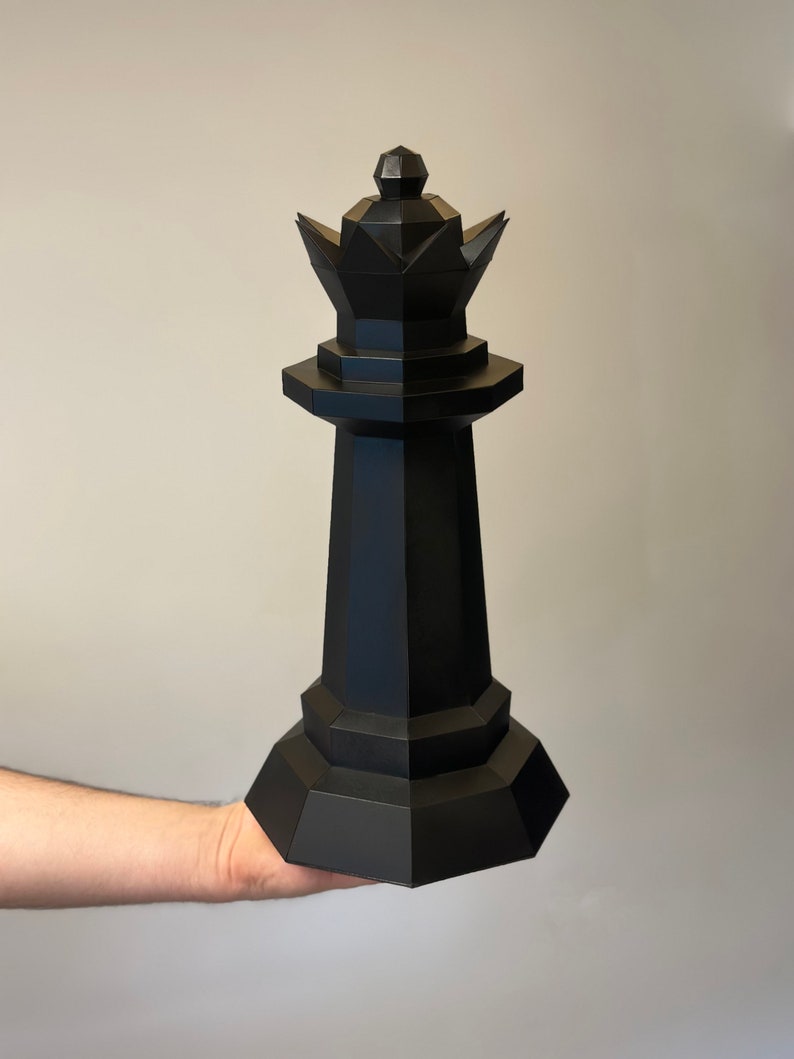 3D Queen Chess Papercraft Templatepapercraft Chess Pieces3d - Etsy