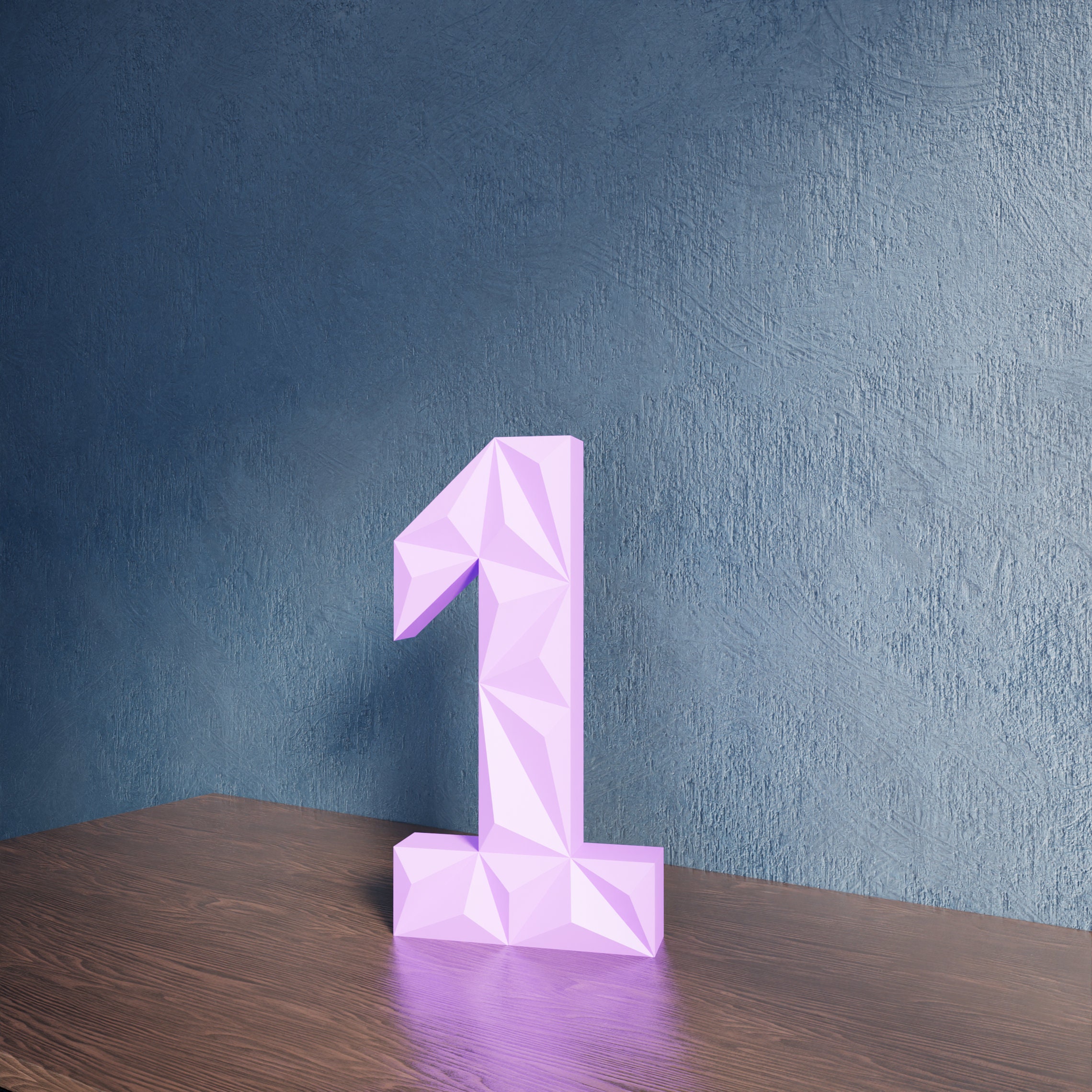Low Poly Number Digits Papercraft Numbers Papercraft Pdf Etsy