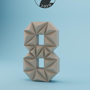 Low Poly Number, Digits Papercraft, Numbers Papercraft PDF Template 3d ...