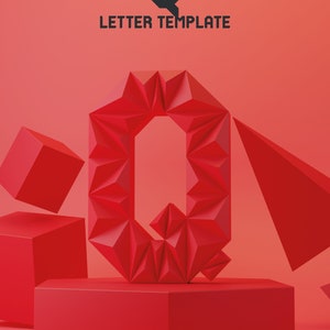3D Papercraft Q Letter Sculpture: Low Poly Alphabet (PDF Template) - Etsy