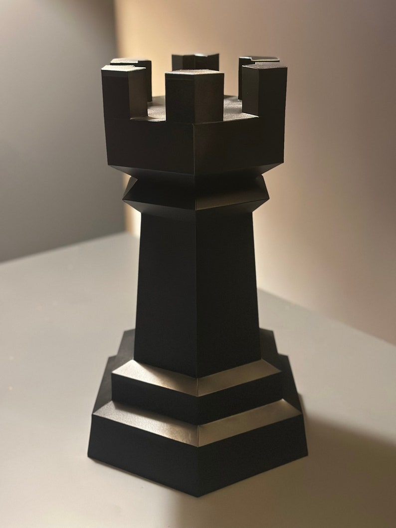 3D Rook Chess Papercraft Template: Low Poly Sculpture (PDF) - Etsy