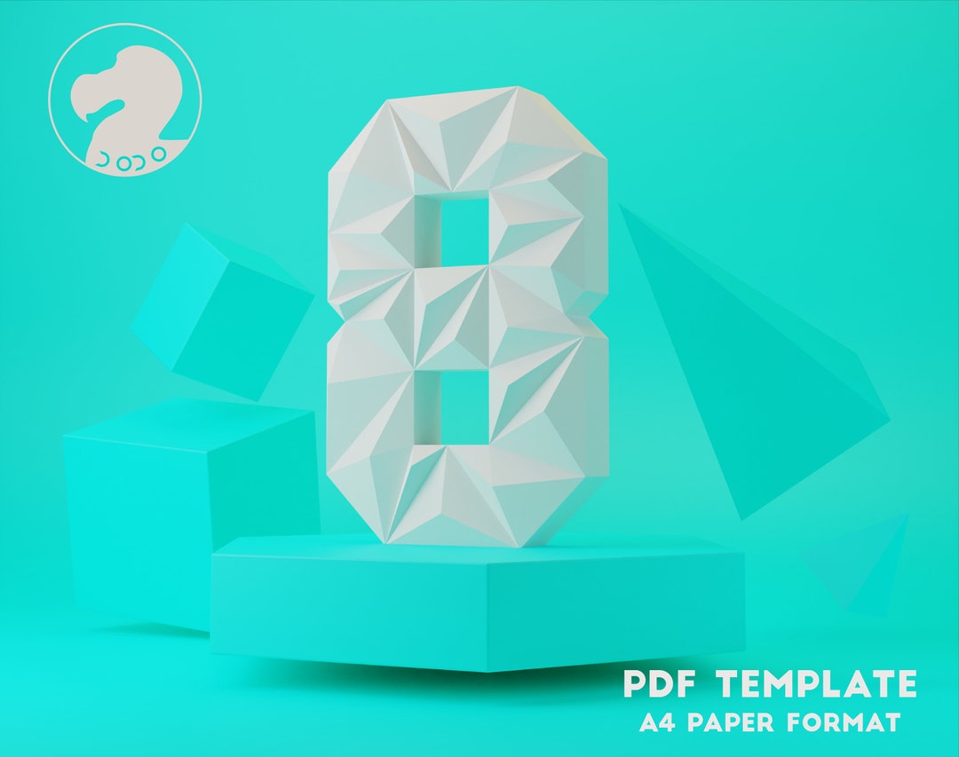 Low Poly Number Digits Papercraft Numbers Papercraft PDF - Etsy