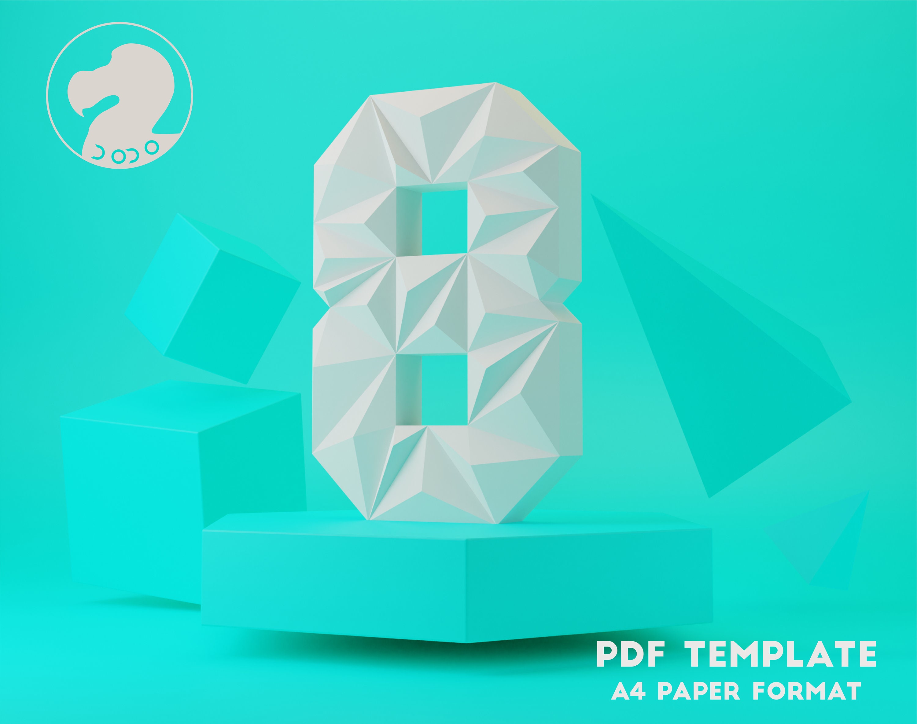 Low Poly Number Digits Papercraft Numbers Papercraft PDF - Etsy