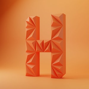 Papercraft 3D H LETTER, Low Poly ALPHABET, Decor for Home, Letter ...