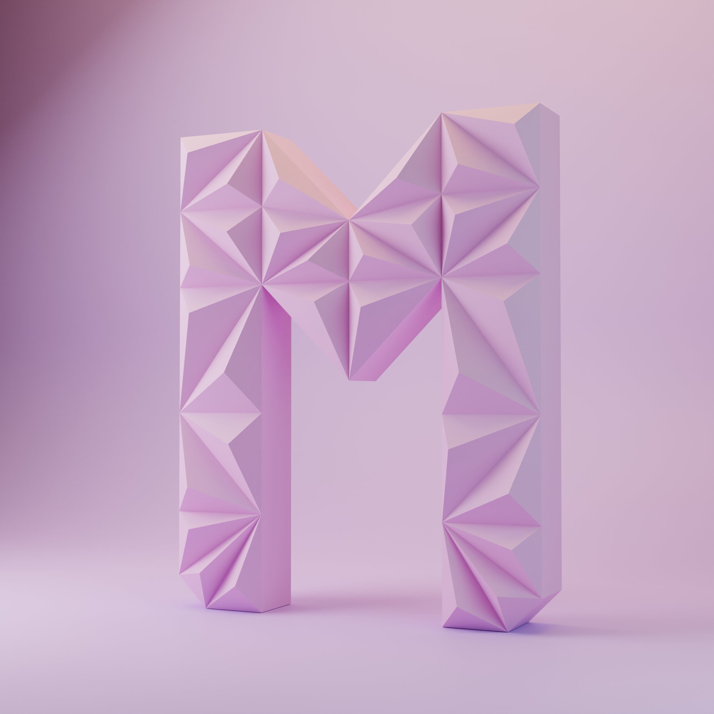 Papercraft 3D M LETTER Low Poly ALPHABET Decor for Home - Etsy