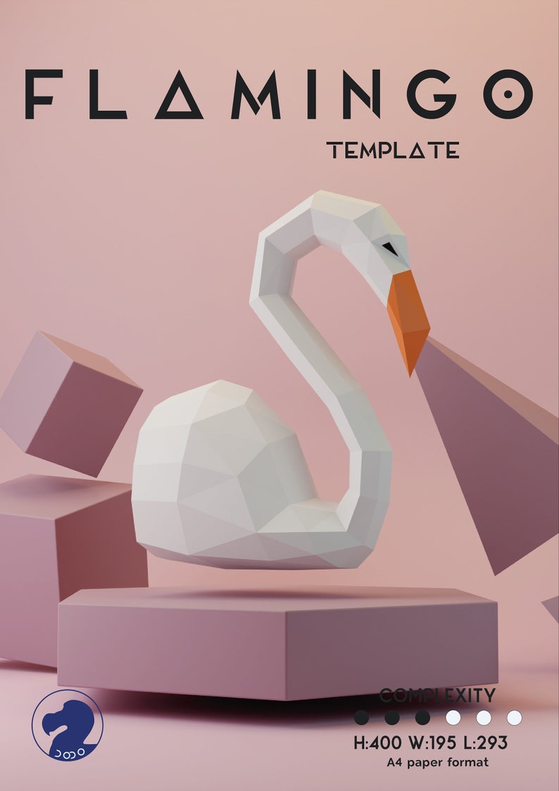 FLAMINGO Paper Craft Digital Template Origami PDF Template - Etsy