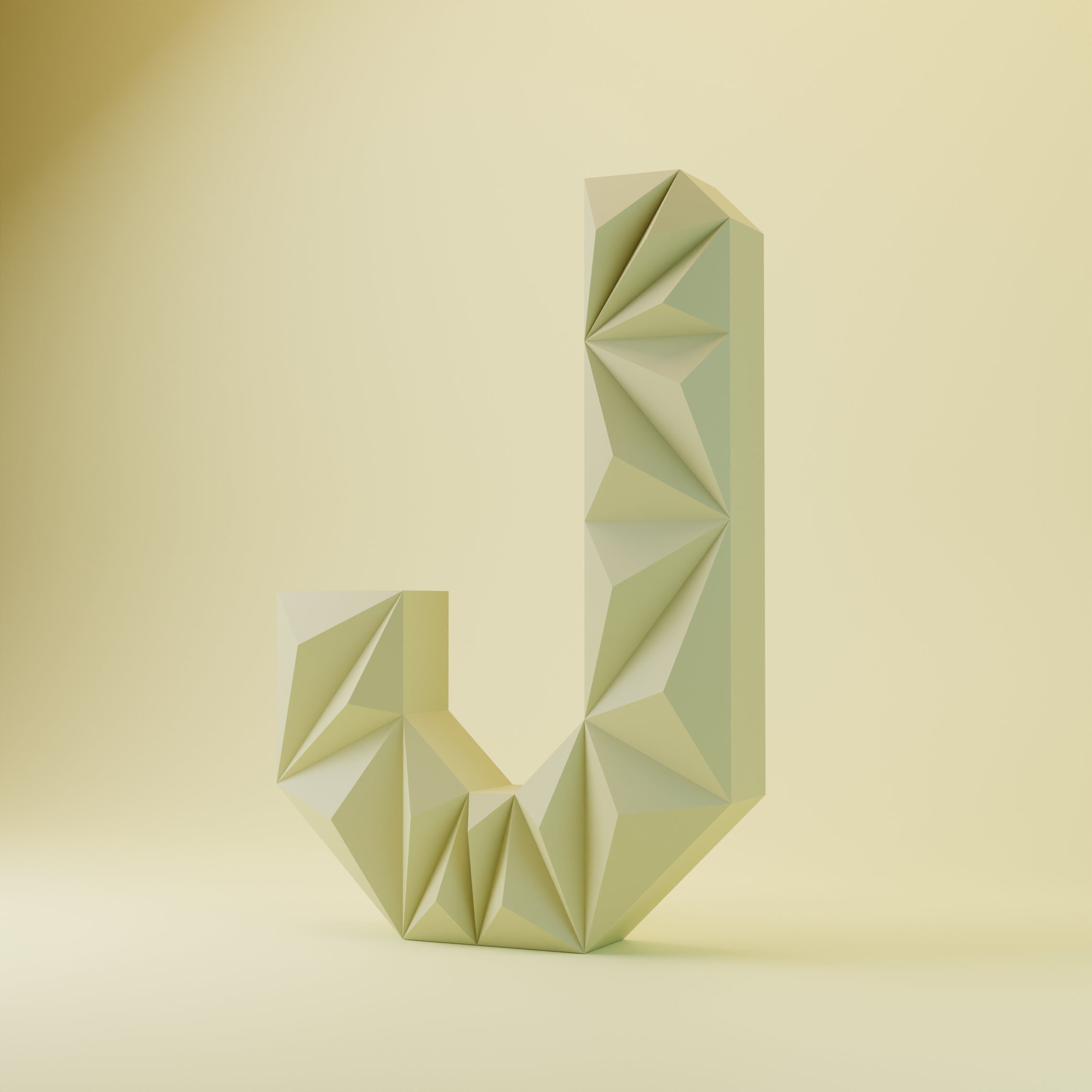 Papercraft 3D Letter J: Low Poly Alphabet Sculpture (PDF Template) - Etsy