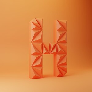 Papercraft 3D H LETTER, Low Poly ALPHABET, Decor for Home, Letter ...