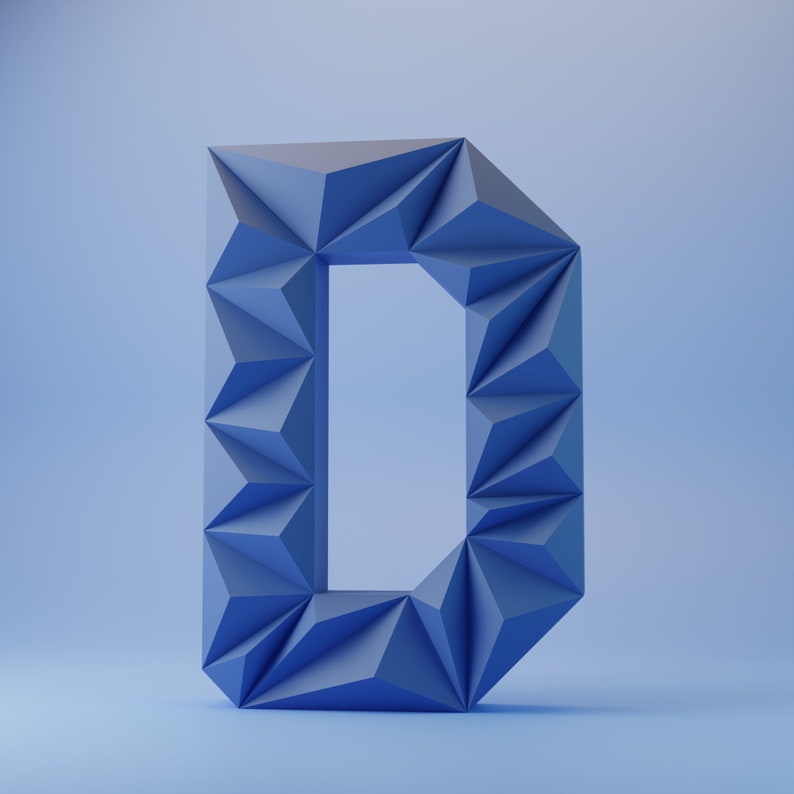 Papercraft 3D Letter D: Low Poly Alphabet Sculpture (PDF Template) - Etsy