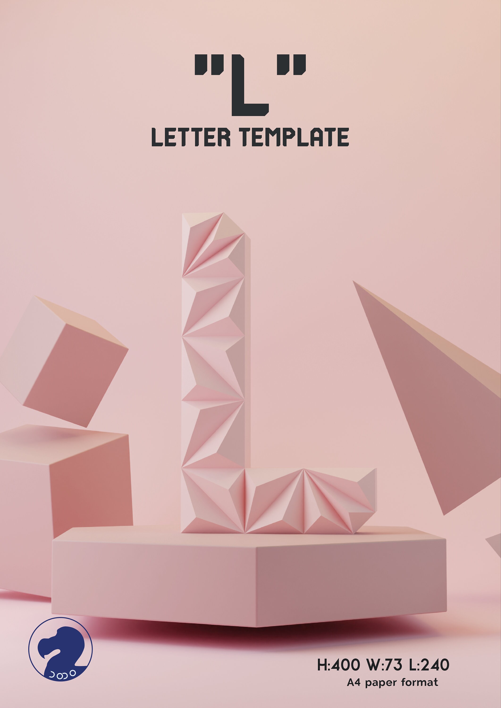 Papercraft 3D L LETTER Low Poly ALPHABET Decor for Home - Etsy