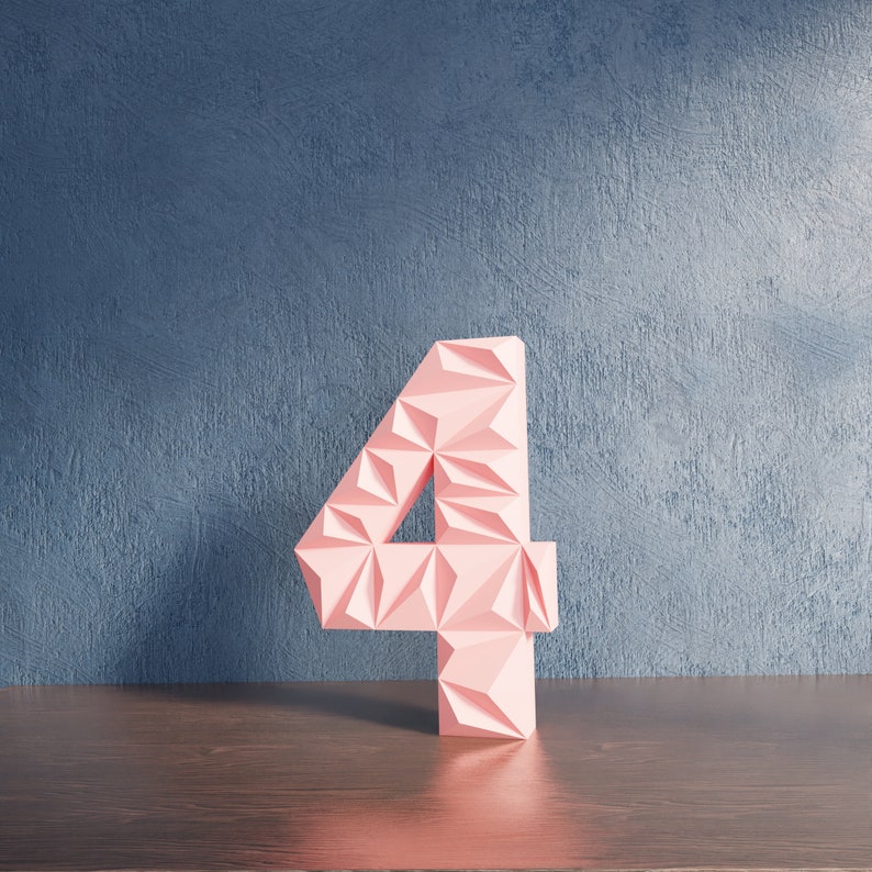 Low Poly Number Digits Papercraft Numbers Papercraft PDF - Etsy