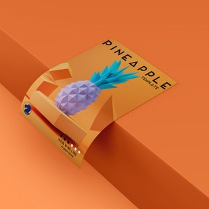 Pineapple Low Poly Papercraft PDF Template, Food Papercraft, Digital Template, Sculpture, Model ...