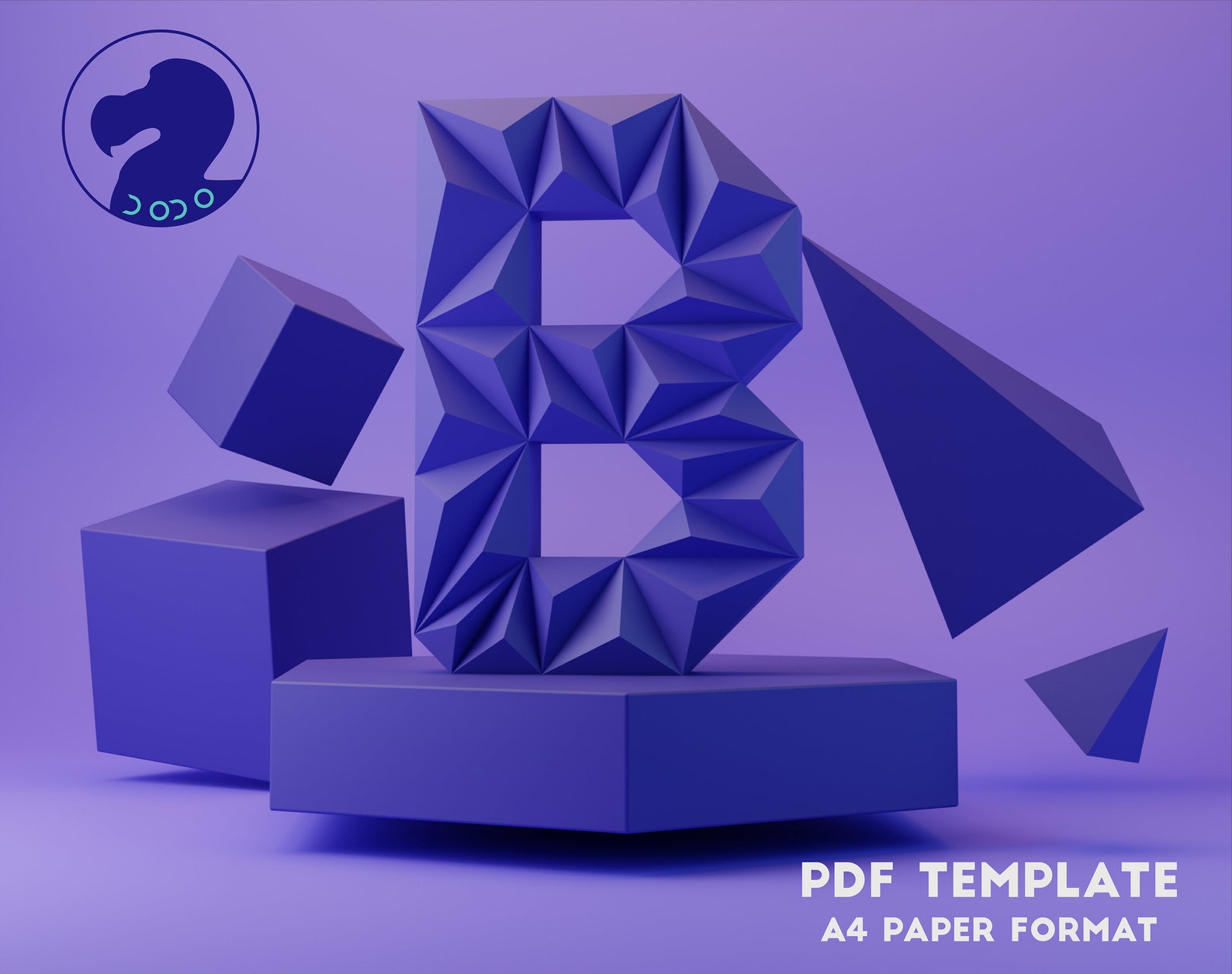 Papercraft 3D B LETTER, Low Poly ALPHABET, Decor for Home, Letter ...