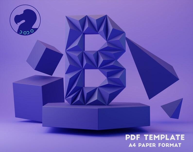 Papercraft 3D B LETTER, Low Poly ALPHABET, Decor for Home, Letter ...