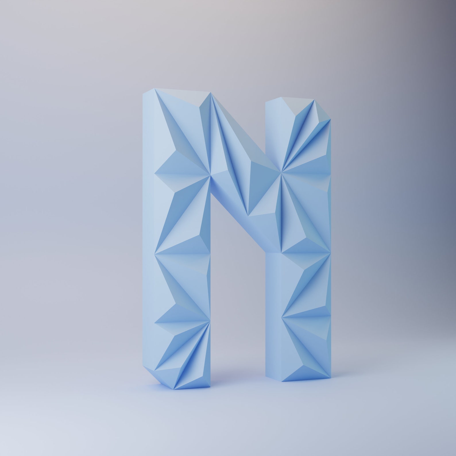 3D Papercraft N Letter Sculpture: Low Poly Alphabet (PDF Template) - Etsy