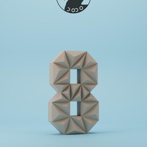Low Poly Number, Digits Papercraft, Numbers Papercraft PDF Template 3d ...