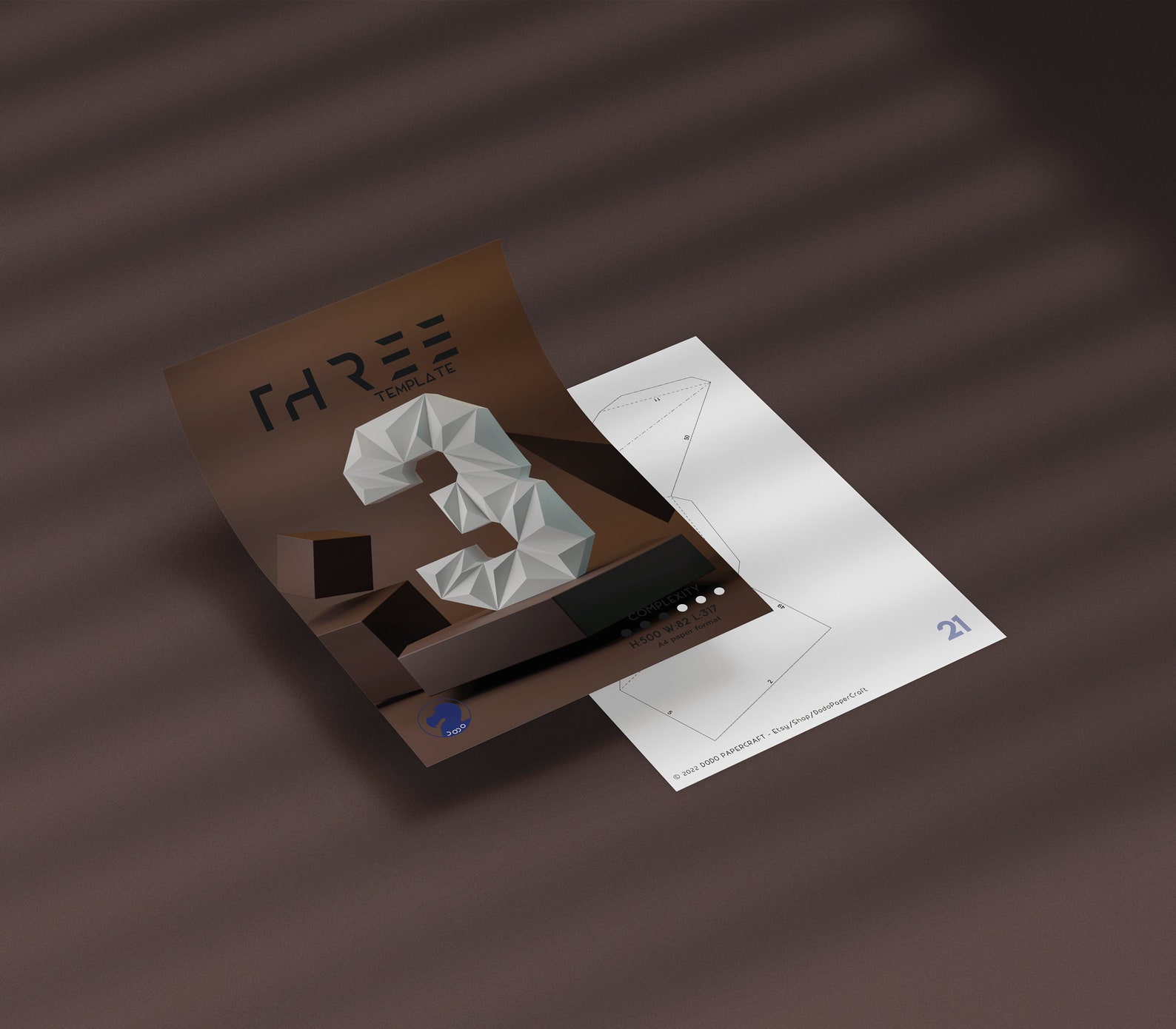 Low Poly Number, Digits Papercraft, Numbers Papercraft PDF Template 3d ...