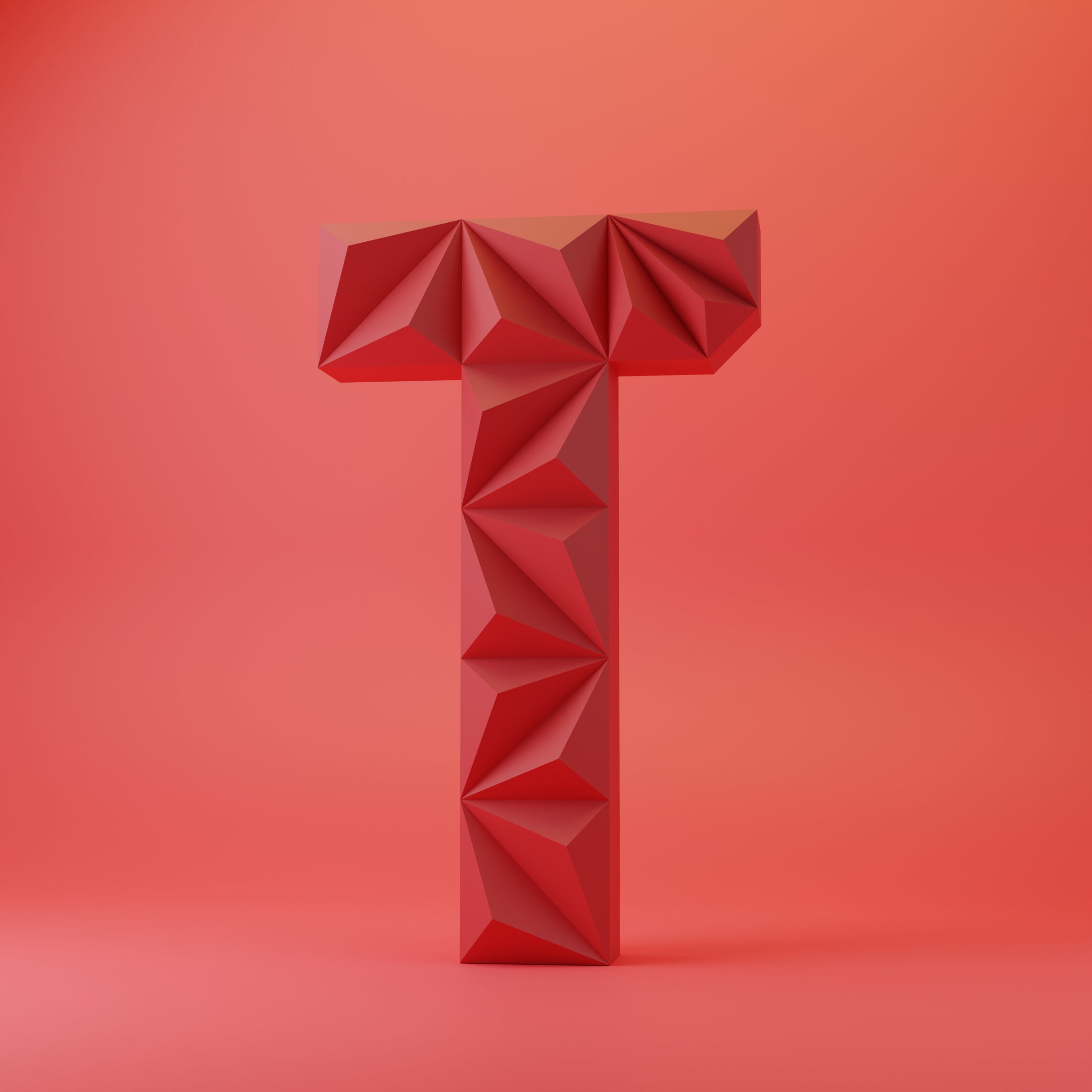 Papercraft 3D T LETTER, Low Poly ALPHABET, Decor for Home, Letter ...