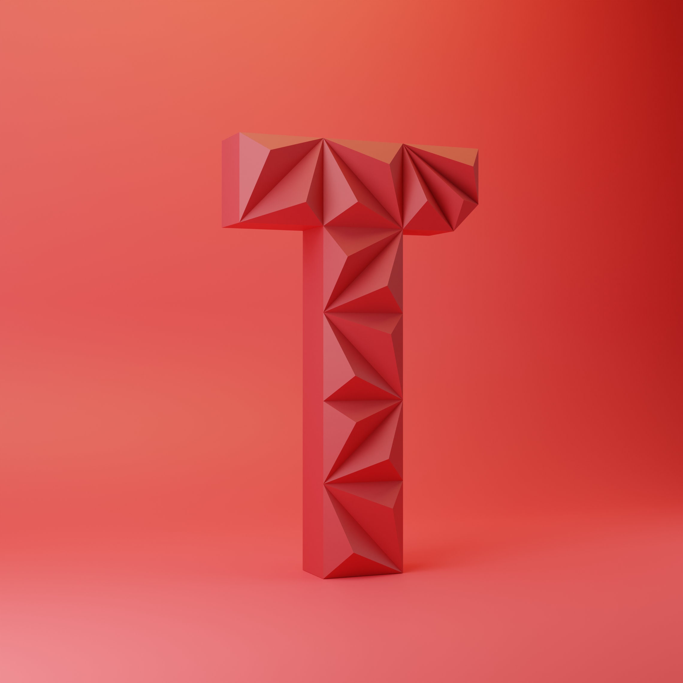 Papercraft 3D T LETTER, Low Poly ALPHABET, Decor for Home, Letter ...