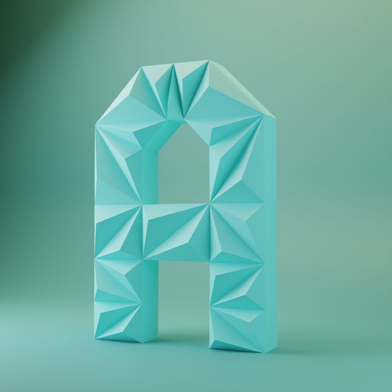 3D Papercraft Letter A Sculpture: Low Poly Alphabet (PDF Template) - Etsy