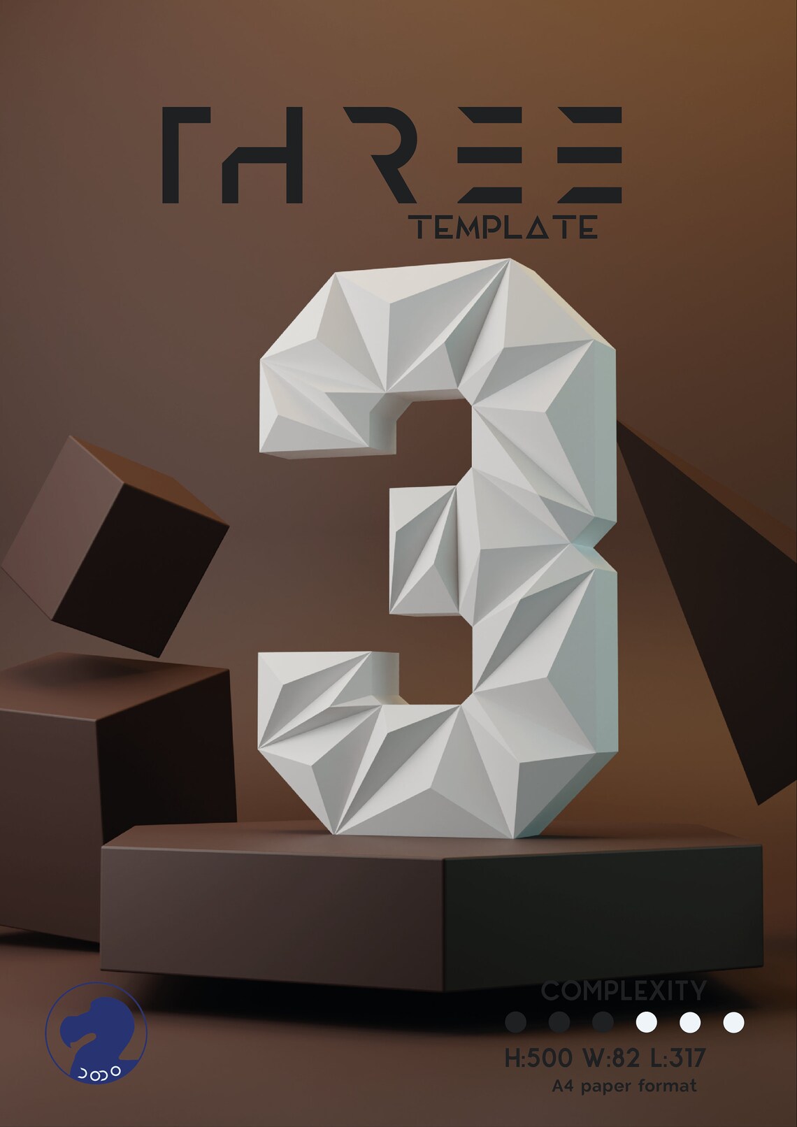 Low Poly Number Digits Papercraft Numbers Papercraft PDF - Etsy