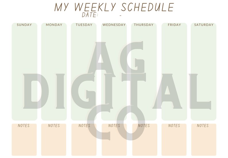 Printable Weekly Schedule, Printable Schedule, Weekly Schedule, Daily ...